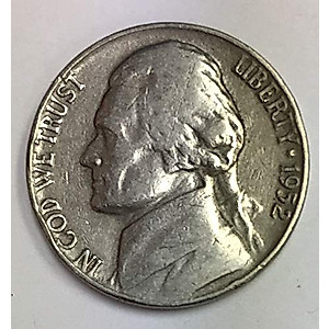 1952 P Jefferson Nickel Average Circulated Five-Cent Piece