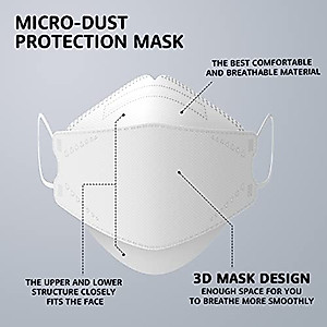 LEVENIS Face Masks 50 Pack, Breathable Comfortable and Disposable Mask, White