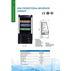 Commercial Refrigerator Open Air Merchandiser Slope 28" Air Curtain Multideck Open Chiller Refrigerated Grab Showcase Merchandiser Coffe Shop NSF Display Cooler -BLF-706