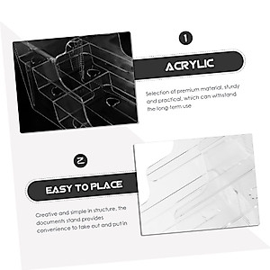Folding Rack Desktop Brochure Holder Wall Pamphlet Holder File Storage Rack File Holder Rack Acrylic Brochure Holder Clear File Rack Wall Mount Flyer Holder Clear Pamphlet Rack