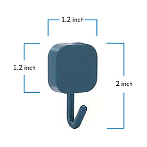 PINKG 12pcs Multicolor Adhesive Hooks Heavy Duty Wall Hooks Towel Waterproof Hooks for Hanging Coat, Towels, Hats, Keys, Shower, Kitchen, Living Room, Depot, Black, White, Gray, Pink, Blue, Navy Blue