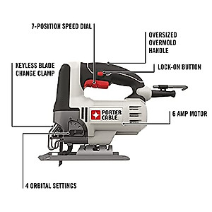 PORTER-CABLE Orbital Jig Saw, 6.0-Amp, Corded (PCE345)