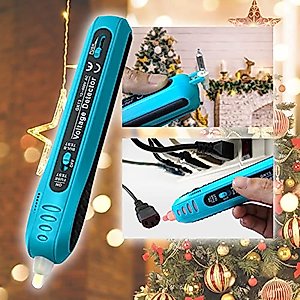 allsun Christmas Light String Tester Non Contact Voltage Finder Meter Light Bulb&Fuse Checker Gun 12-600 V AC Mini Light Repairing Tool, Blue