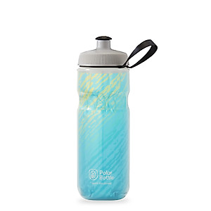 Polar Bottle – Sport Insulated 20oz Nimbus, Seaside Blue & Yellow – Leak Proof Water Bottles Keep Water Cooler 2x Longer than a Regular Reusable Water Bottle