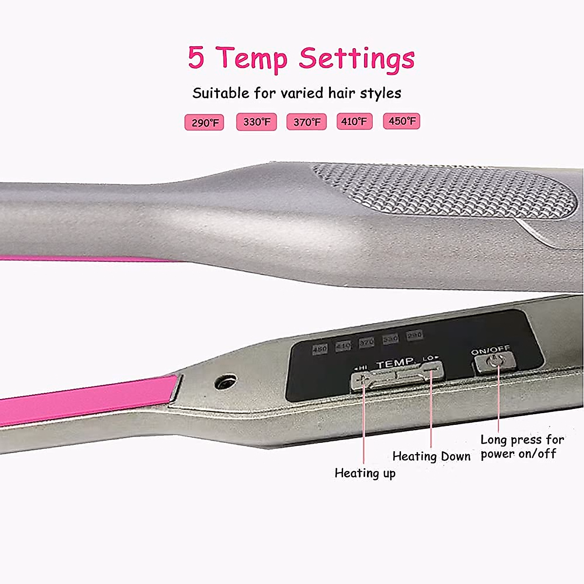 Short Hair Small Flat Iron, Hair Straightener and Curling Iron in one, mvxitanny Pencil Hair Straightener, Adjustable Temperature Straight with 1/3 inch Beard, Instant Heating, Dual Voltage