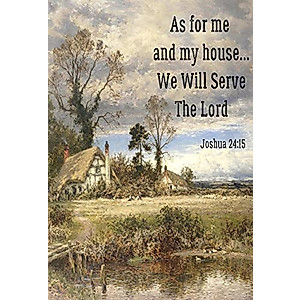 Double Sided Religious Garden Flag - As For Me And My House - We Will Serve The Lord - Inspirational Bible Verse Joshua 24:15 - Decorative Outdoor Christian Faith Flags - Yard Decor by Jolly Jon