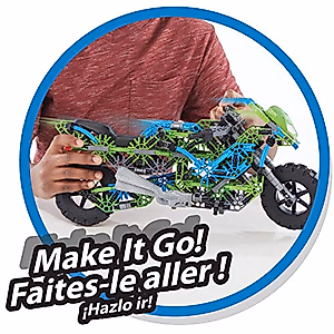 K'NEX Mega Motorcycle Building Set - Ages 9+ - 456 Parts - Working Suspension, Authentic Replica Model, Advanced Stem Building Toy for Boys & Girls - 14.5" L X 6" H