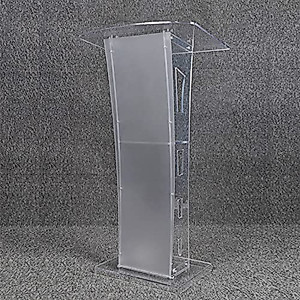 EESHHA Lectern Podium Stand Acrylic Lectern Podiums, Church Clear Pulpit Podium, Heavy-Duty Lecture Stand with Edge Stopper, Wedding Restaurant Lecterns Stand
