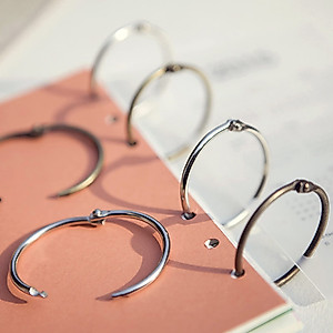 36pcs Shower Curtain Rings, 1.7" Rust-Proof Metal Round Shower Curtain Hooks for Curtains Rod, Changing Room, Windows, Home Decoration, Movable Clasp (Sliver)