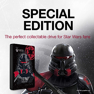 Seagate External Portable HDD, 2TB, Star Wars Edition, Jedi Fallen Order, Officially Licensed for Xbox, and Two-Year Rescue Services (STEA2000426)
