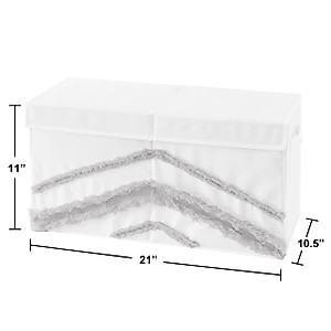 Sweet Jojo Designs Boho Bohemian Boy Girl Small Fabric Toy Bin Storage Box Chest For Baby Nursery or Kids Room - Grey White Farmhouse Shabby Chic Designer Modern Minimalist Gray Tufted Neutral