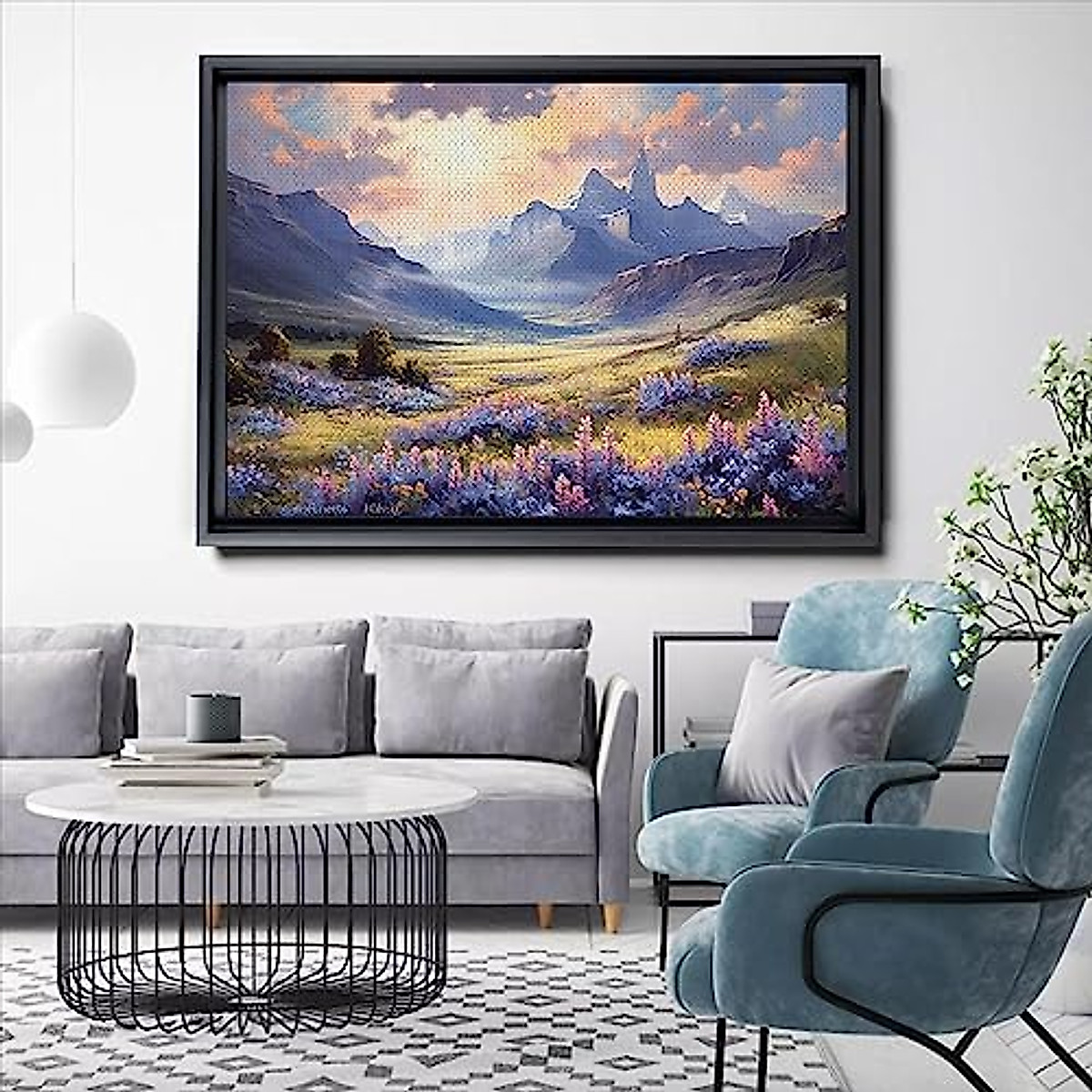 Enchanting Texas, Native Texas Hill Country Bluebonnet Landscape - Fine Art Print Mounted in a White Mat Board