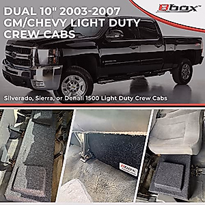 Bbox Dual 10 Inch Subwoofer Sealed Enclosure - Fits 2003-2007 Light Duty Chevrolet/GMC Crew Cab - Car Subwoofer Boxes & Enclosures - Subwoofer Box Improves Audio Quality, Sound and Bass - Charcoal