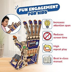 Smartivity Robotic Mechanical Hand Toy for 8-14 Years Old Kids | Cool Birthday Gifts Ideas for Boys & Girls | DIY STEM Science Project Toys for 8,9,10,11,12,13,14 Years I Wooden Engineering Game