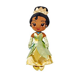 Disney Store Official Princess Plush Doll (Tiana from The Princess and The Frog) Medium 14 Inches, Princess Dolls with Embroidered Features, Plush Toys, Princess Toys for Girls