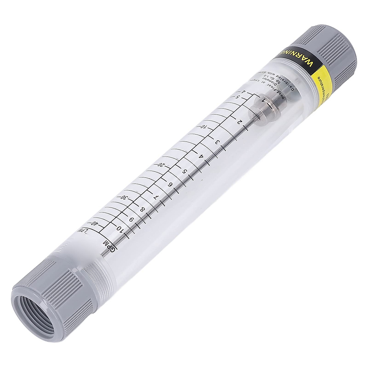 Flowmeter Flow Measuring Tool,Liquid Flow Flowmeter Tube Type 1‑10GPM Accurate Scale Transparent Acrylic Water Flow Meter G1 Female Thread, Water Rotameter Instantaneous for Factory Industry