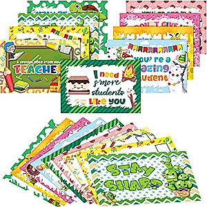 Outus Thinking of You School Postcards Motivational Inspiration Accents for Teachers to Send To Students, 9 Styles, 4 x 6 Inch Encouragement Notecards for Home School Classroom Preschool (45 Pieces)