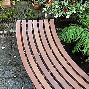 Achla Designs 125-0011 Curved Backless, Natural Bench, Oiled Finish
