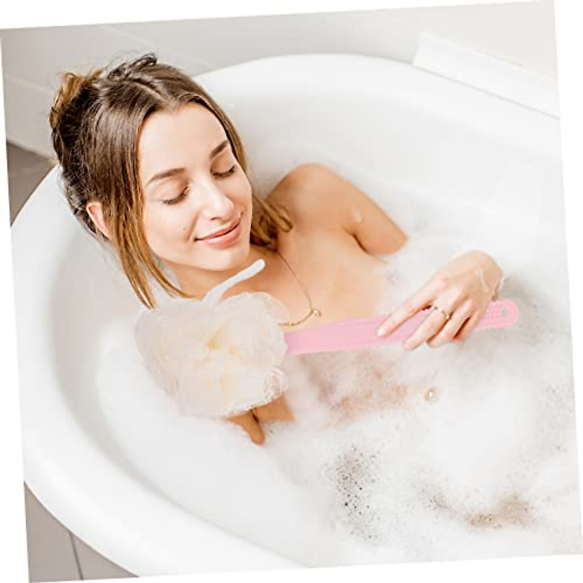 FRCOLOR Shower Brush Dry Brushing Body Brush Body loofah Shower Scrub Brush for Body Bath mesh Sponge exfoliating Body Puffs Back Scrubber Brush Back Skin Scrubber Bath Scrubber mesh Ball