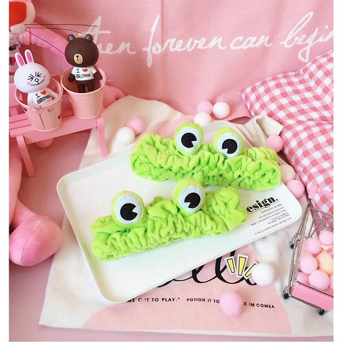 Lovly Headband, Frog Hair Band Head Wrap Little Green Frog Hairband for Women, Girls, Boys, Men, Kids, Adults, Children