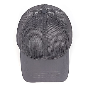 Zylioo Men's Full Mesh Baseball Cap Hat,Quick Dry Outdoor Summer Cap, Adjustable Buckle Cooler Dad Hats Grey