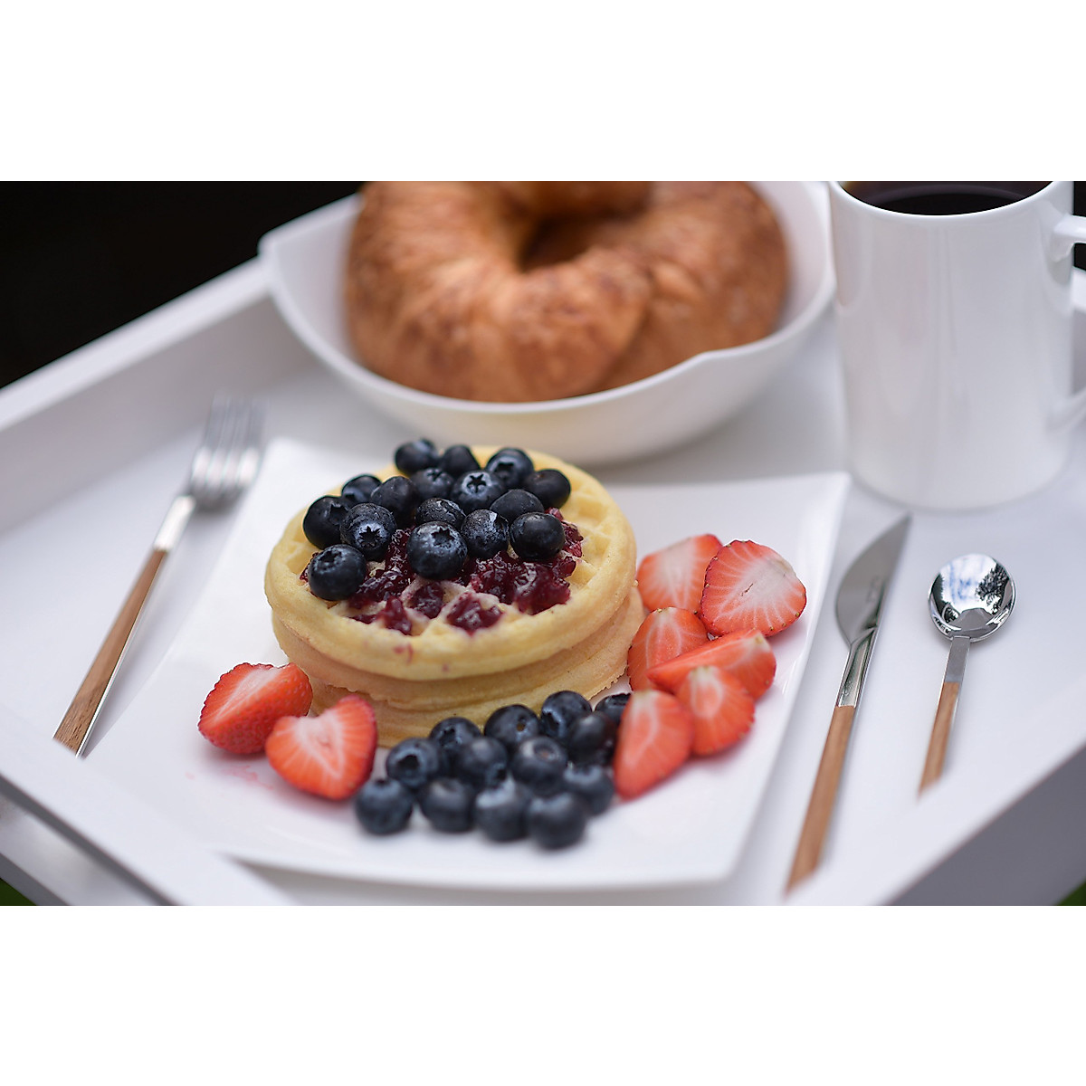 Red Vanilla Extreme Rectangular Platter, 15.25" x 10.5", White