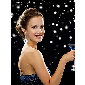 Tatuo 2 Pairs of Disco Ball Earrings 60's or 70's Silver Disco Ball Earrings for Women