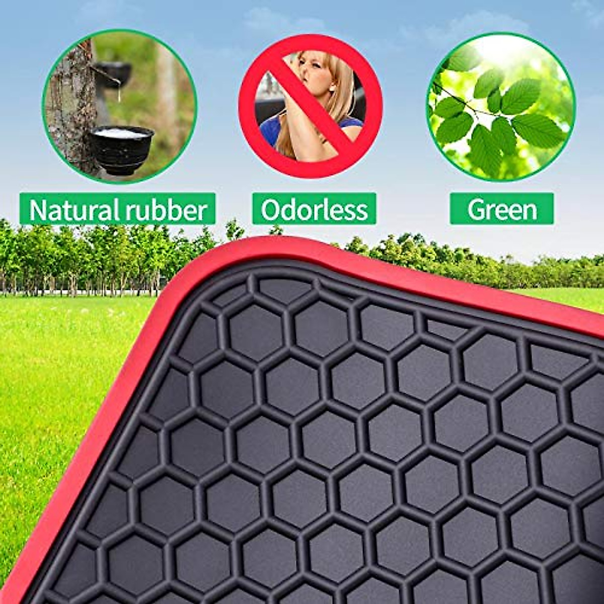 Ucaskin Car Floor Mats Custom Fit for Ford Escape 2013 2014 2015 2016 2017 2018 2019/2013-2019 Ford C-Max Odorless Washable Rubber Foot Carpet Heavy Duty All Weather Protection Car Floor Liner-Black