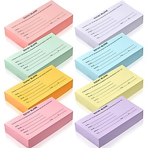 Kosiz 2000 Raffle Ticket Sheet 8 Pad 5.24" x 2.76" Enter to Win Blank Entry Form for Contest Collect Name Phone Number Email Address for School Event Lotteries Ballot Network Marketing(Multi Color)