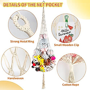 Large Stuffed Animal Net or Hammock, Stuffed Animal Hammock for Hanging, Corner Toy Hammock for Stuffed Animals, Stuffed Animal Storage for Bedroom Nursery Kids Room(Cream)