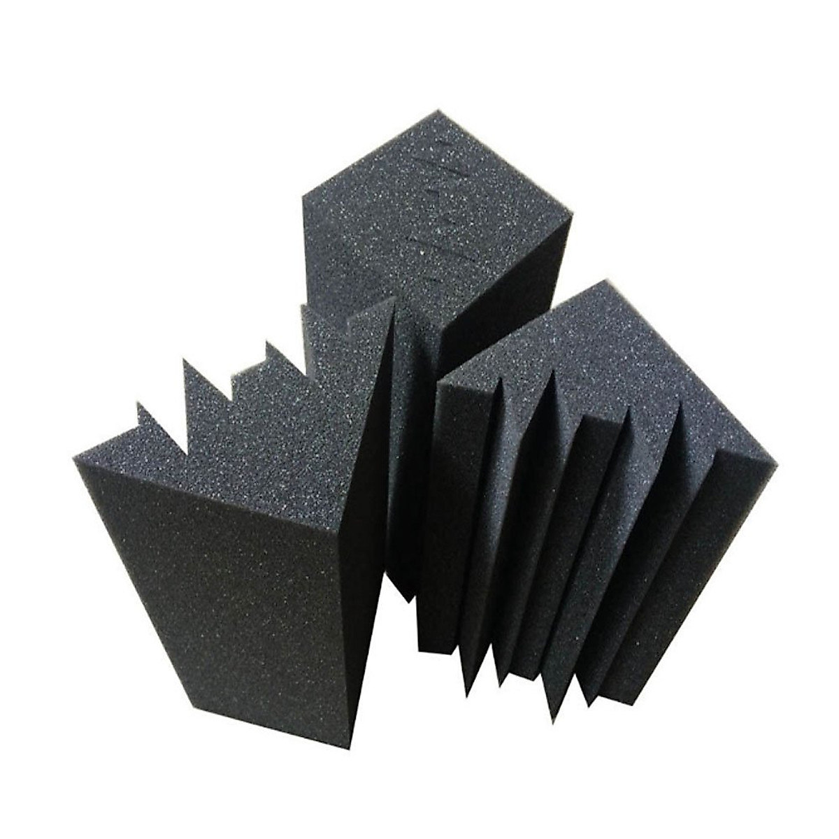 Burdurry New 8 Pack of 4.6 in X 4.6 in X 9.5 in Black Soundproofing Insulation Bass Trap Acoustic Wall Foam Padding Studio Foam Tiles (8PCS, Black)