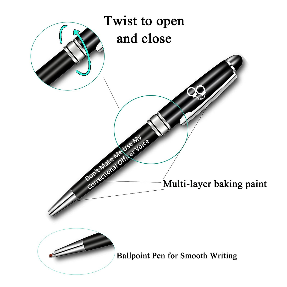 JYTAPP Funny Correctional Officer Gift Don't Make Me Use My Correctional Officer Voice Ballpoint Pen Corrections Work Pen