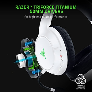 Razer Kaira Pro Wireless Gaming Headset for Xbox: TriForce Titanium 50mm Drivers - Supercardioid Mic - Dedicated Mobile Mic - EQ Pairing - Xbox Wireless & Bluetooth 5.0 - White