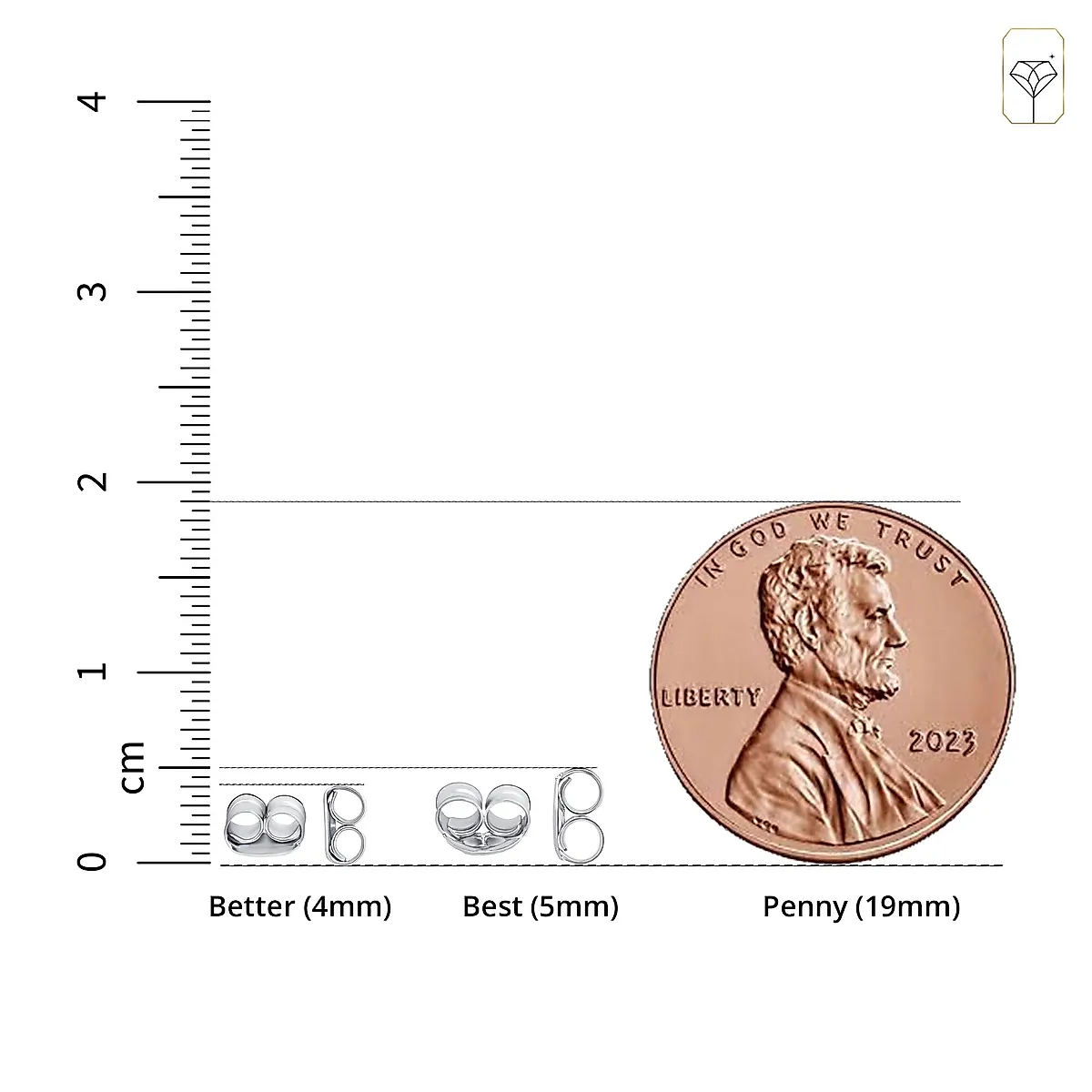 MAX + STONE Better Butterfly Push Backs for Stud Earrings for Women in 14k White Gold