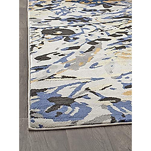 Rugs America Ivory Blue Floral Transitional Rug Blue Honey VA10A 2'0"X4'0" Area Rug