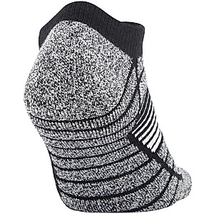 Under Armour Adult Elevated Performance No Show Socks, 3-Pairs , Black , Large