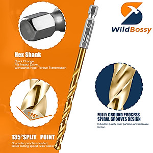 M35 Step Drill Bit Set 1/8"-7/8"(3 pcs), 1/4" Hex Shank HSS Four Spiral Flute Design, Impact Resistant - Perfect for DIYers and Professionals - Drill Through Metal, Stainless Steel, Wood