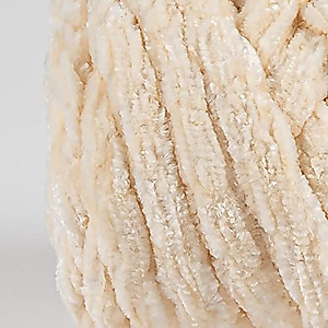 Crafted By Catherine Braided Velvet Yarn - 2 Pack (40 Yards Each Skein), Ivory, Gauge 7 Jumbo