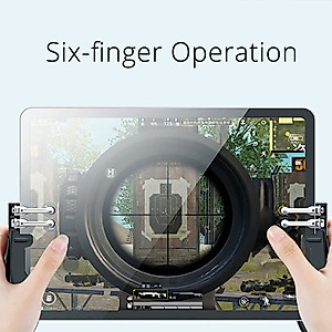 Claw PUBG Controller for iPad/Tablet, H11 Six Finger Game Joystick Handle Trigger Aim Button Trigger, L1R1 L2R2 Shooter Gamepad, Plug and Play Gaming Controller for PUBG/Knives Out/Call of Duty