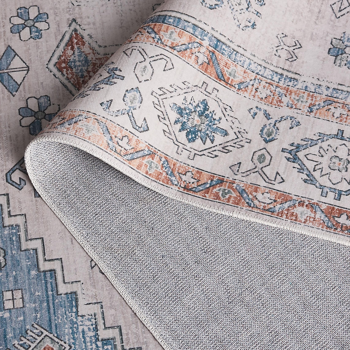 SAFAVIEH Arizona Collection Area Rug - 8' x 10', Rust & Beige, Traditional Design, Washable & Slip Resistant, Ideal for High Traffic Areas in Living Room, Bedroom & Dining Room (ARZ132P-8)