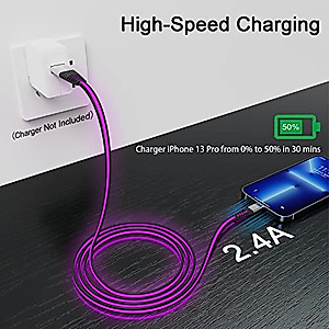 Haydyson Long Lightning Cable 6FT, [MFi Certified] iPhone Charger LED Breathing Light Up Fast Charging Cord Compatible with iPhone 14 13 12 Pro Max 11 Pro XR XS Max X 8 7 6 5S iPad,Airpods