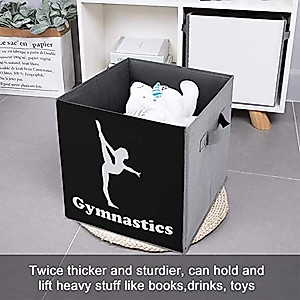 Gymnastics Collapsible Storage Bins Basics Folding Fabric Storage Cubes Organizer Boxes with Handles