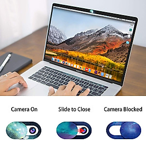 MEGREZ Webcam Cover Camera Cover Slide, Ultra Thin Laptop Privacy Protection Camera Cover Slide 3 Pack,Compatible with MacBook Pro/Air Laptop, Computer, Smartphone, Tablets, Green Space