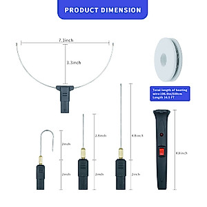 QXCSF Foam Cutter, 18W Styrofoam Cutter, Electric Foam Cutting Tool with LED Display, 3 in 1 Foam Carving Knife Kit for Foam Cutting, Hole Digging, Detail Handing