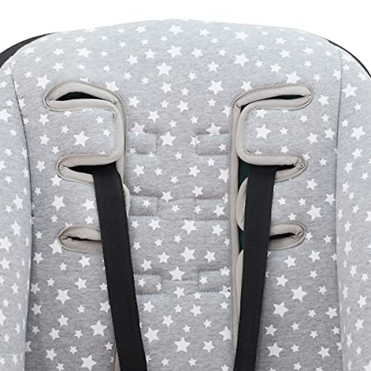 JYOKO Kids mat Compatible with Uppababy Vista 100% Cotton + Foam + 3D Air Confort (White Star)