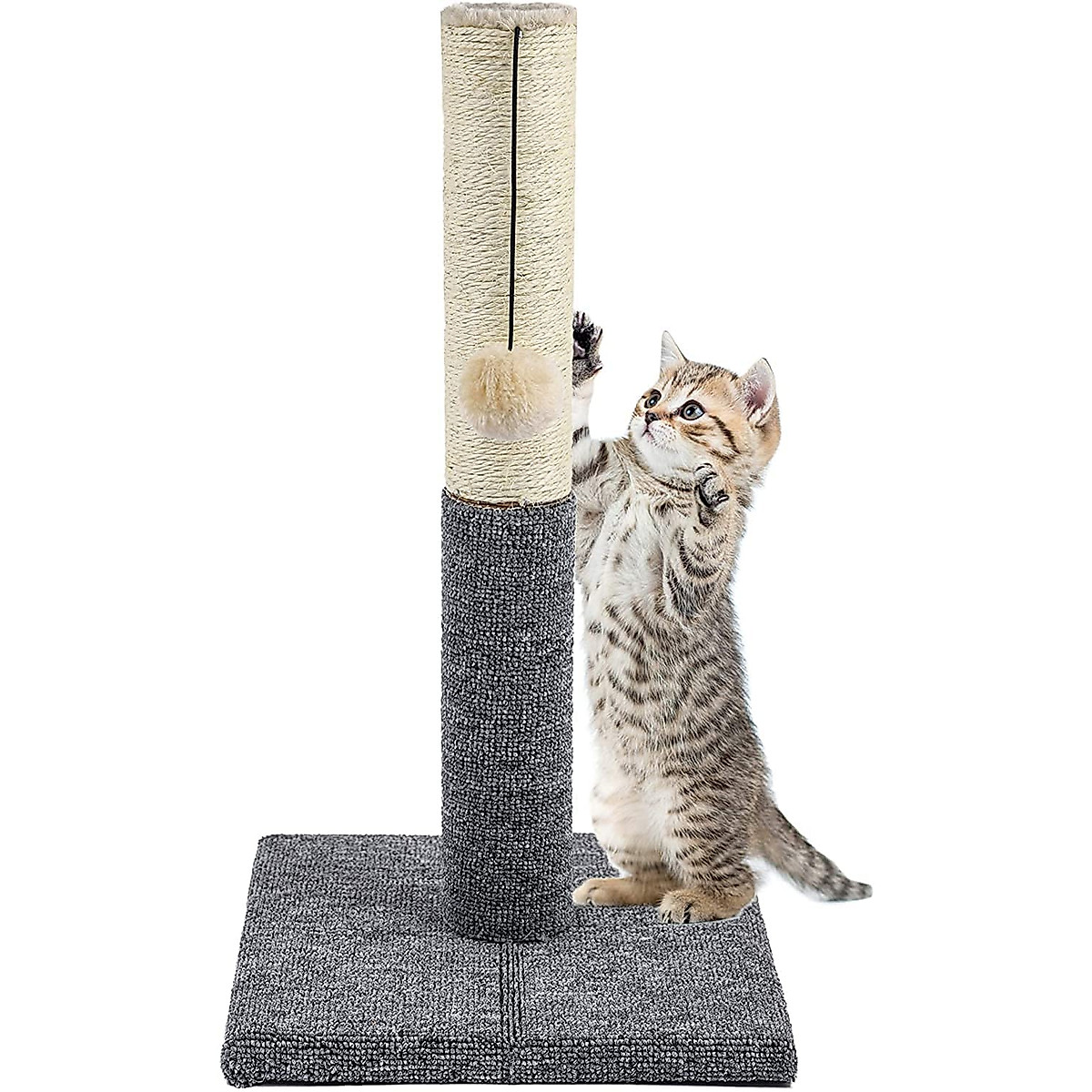 Ahomdoo Cat Scratching Post Cat Scratching Posts for Indoor Cats Natural Sisal Rope Cat Scratchers for Indoor Cats and Hanging Ball Toys