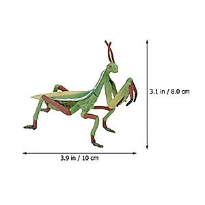 Fake Mantis Insect Figure Model: Plastic Praying Mantis Figurines Model Kit Insect Animal Prank Gifts for Table Decor Garden Animal Props 2Pcs