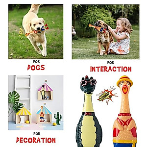 Lufei Squeaky Rubber Chicken Dog Toy - Screaming Dinosaur Squeaky for Small/Medium Dogs