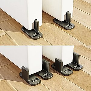 ZEKOO Adjustable Sliding Barn Door Hardware Door Bottom Floor Guide Plastic Limit The Door with Screws (2set)