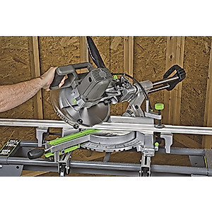 Genesis GMSDR1015LC 15 Amp 10" Sliding Compound Miter Saw with Laser Light, Electric Brake, Spindle Lock, Dust Bag, Extension Wings, and 60T Carbide-Tipped Blade